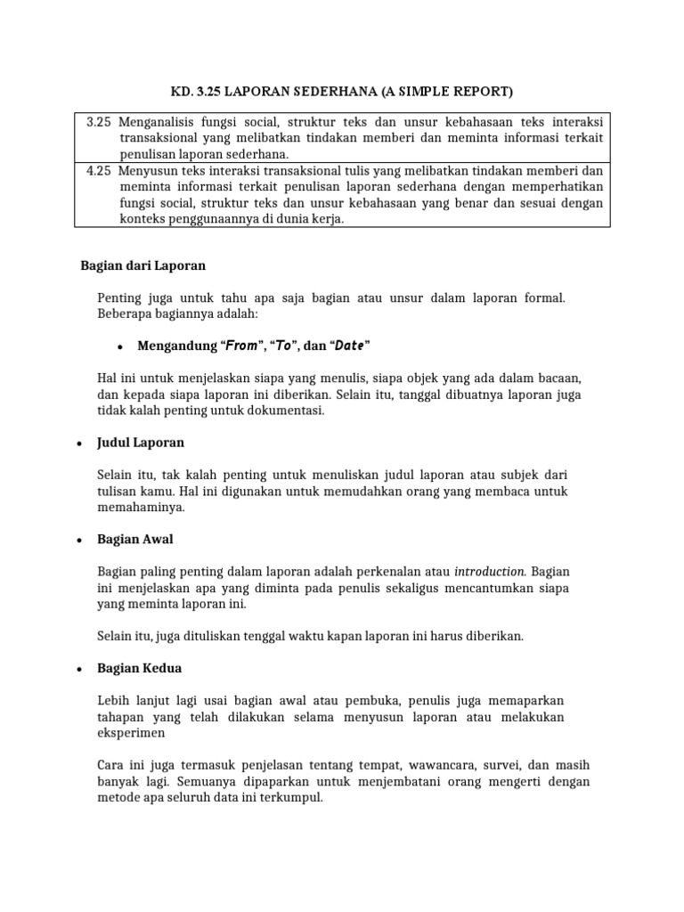 Writing A Simple Report | PDF