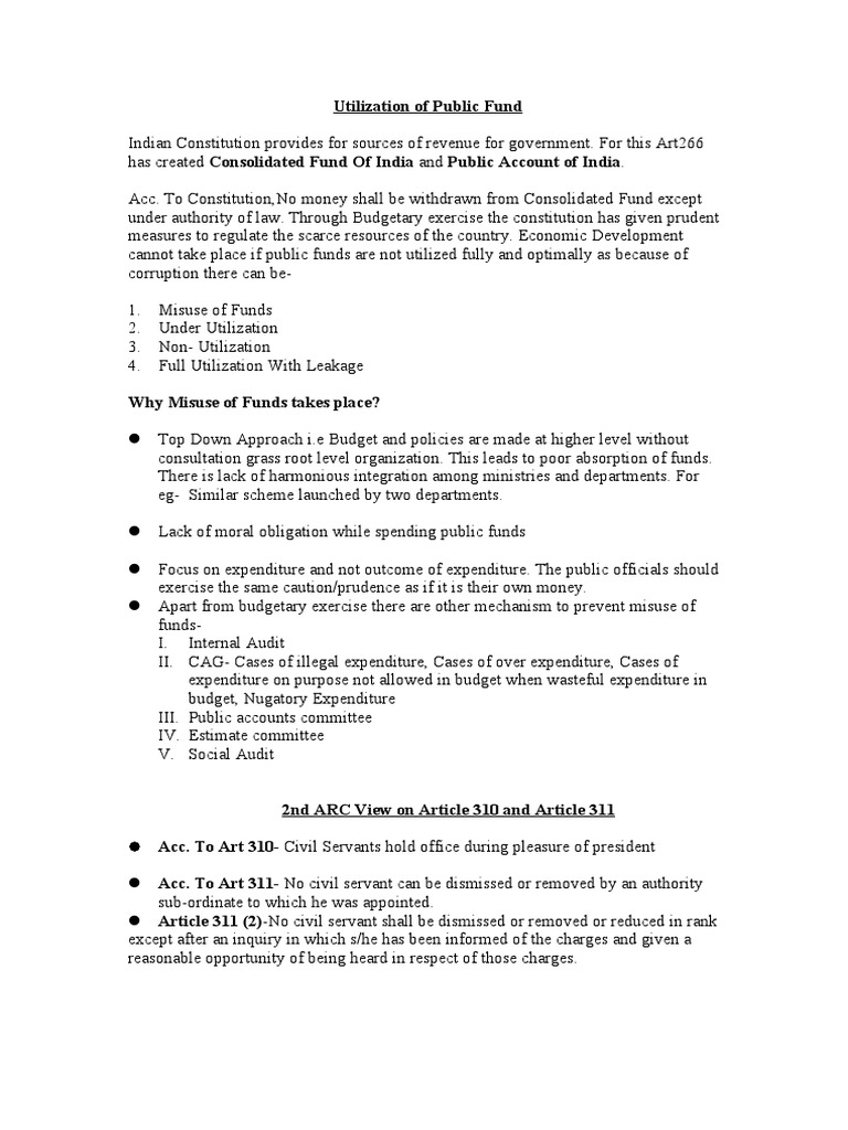 Optimizing Public Fund Utilization in India | PDF | Whistleblower | Sports