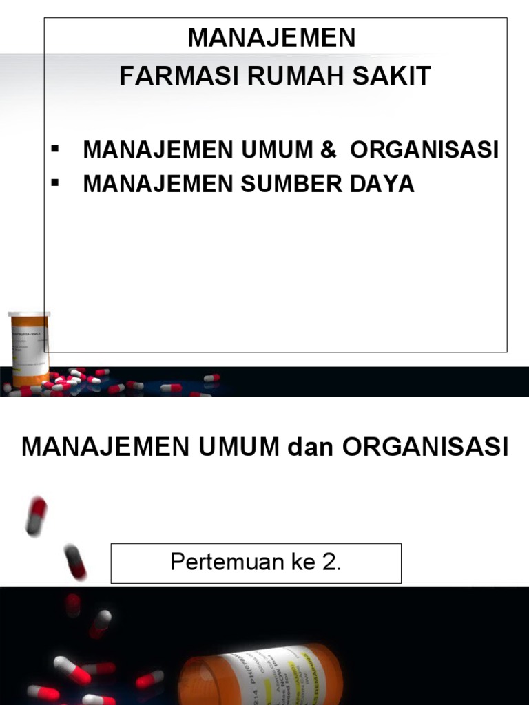 Manajemen Farmasi RS: Tujuan & Fungsi | PDF | Sains & Matematika
