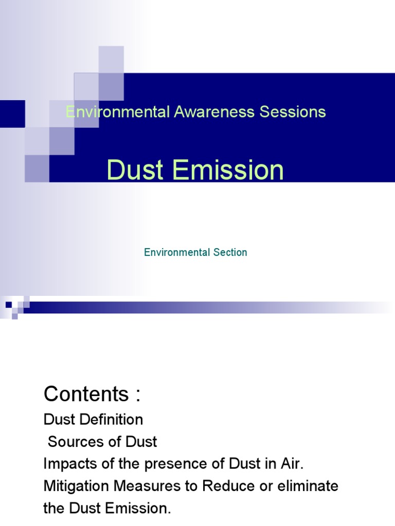 Dust Emission: Environmental Awareness Sessions | PDF