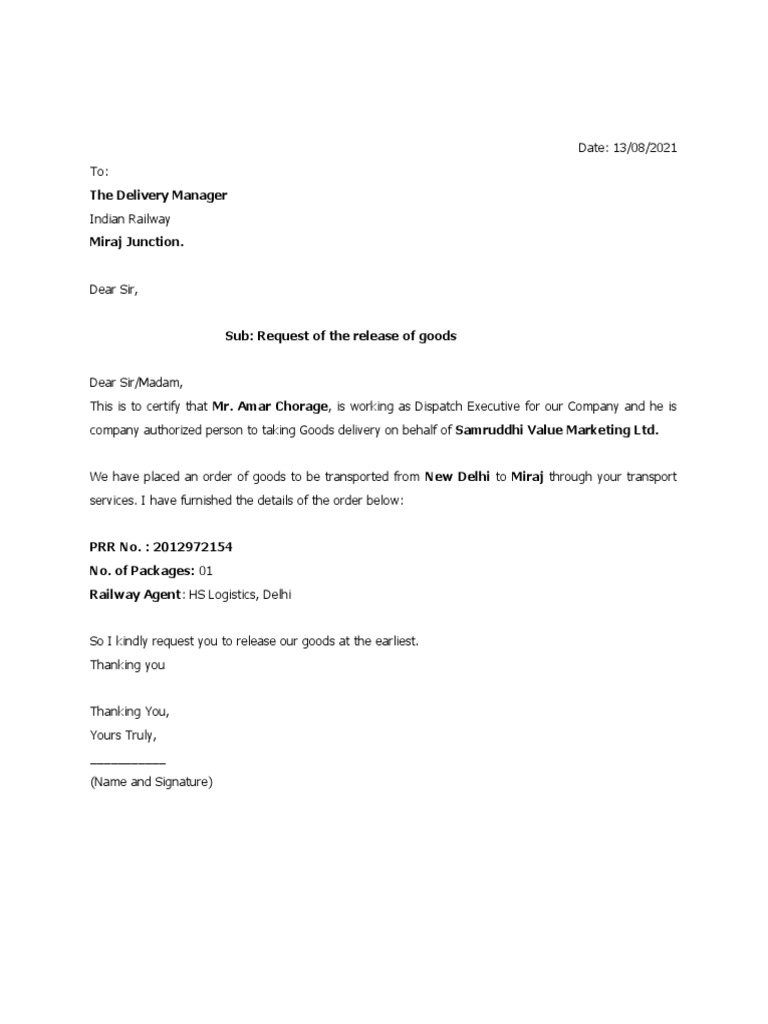 Railway Letter | PDF