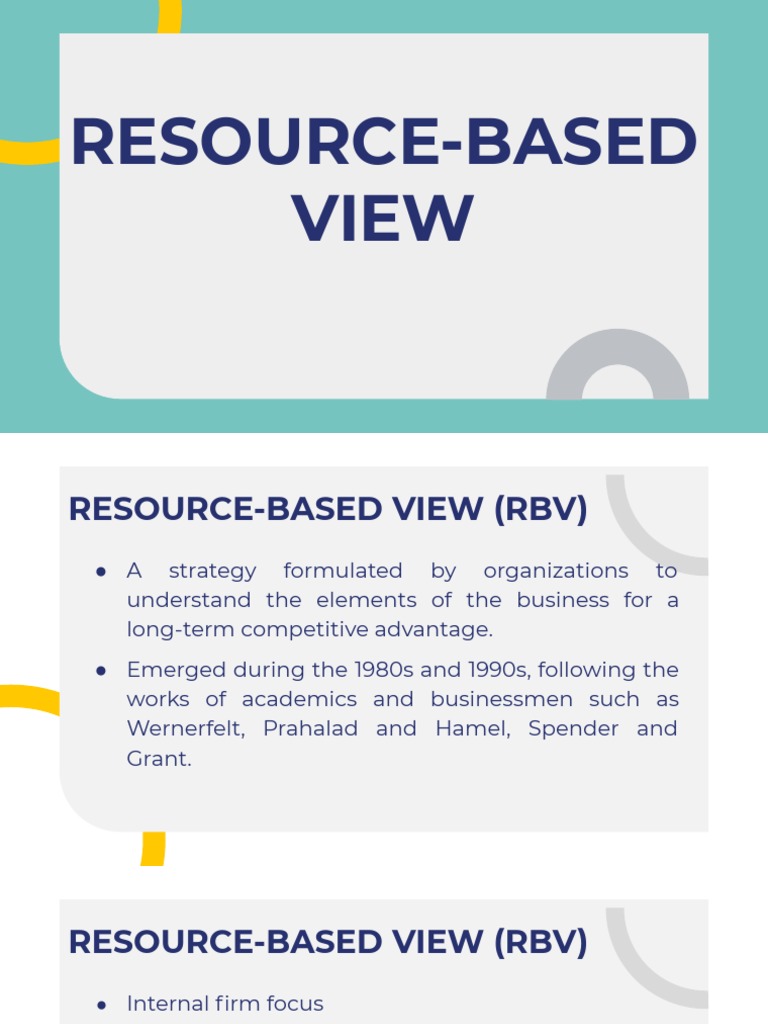 Resource Based View Model V1 | PDF | Economics | Evaluation