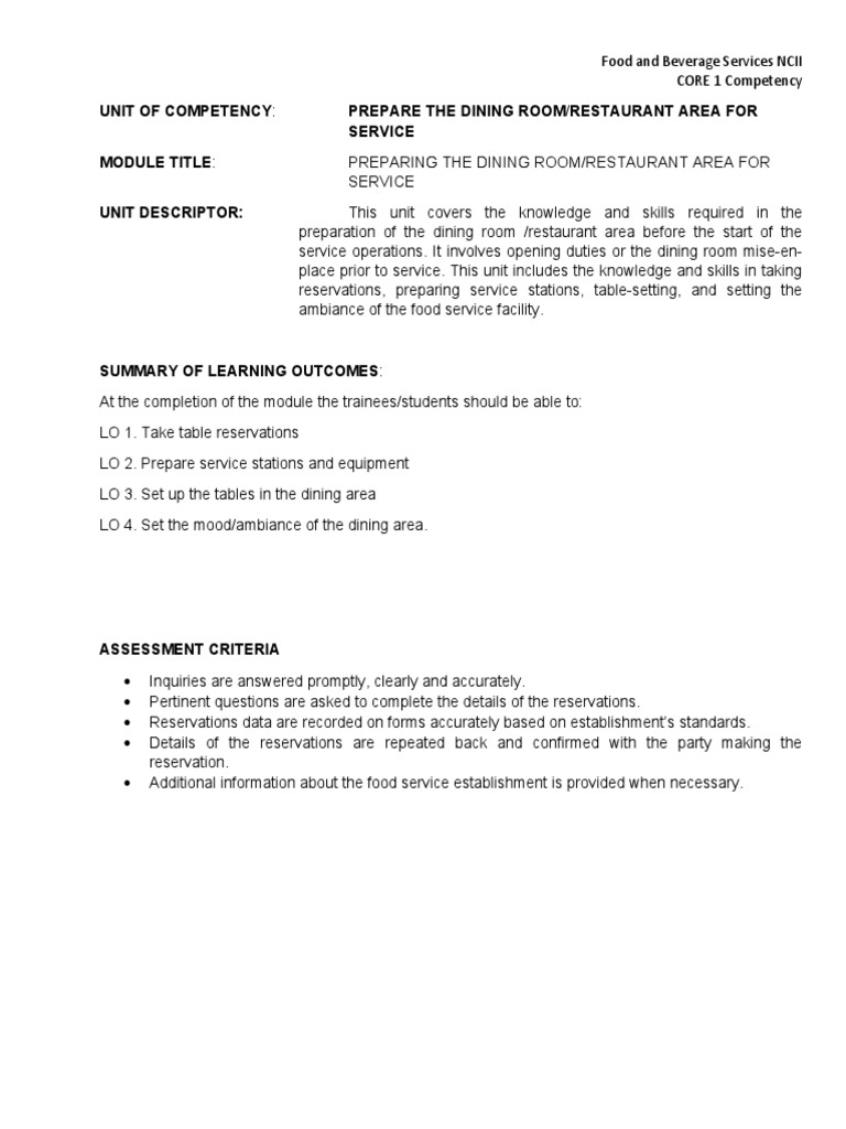 Preparing the Dining Area: An Overview of Taking Reservations, Setting ...