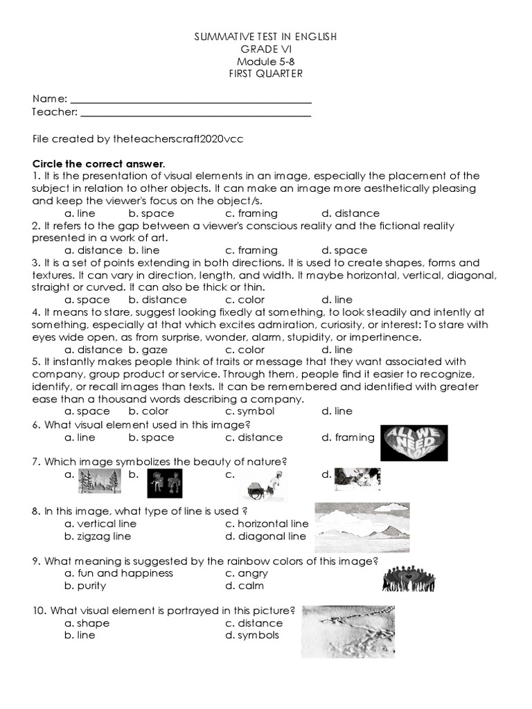 Summative Test in English | PDF