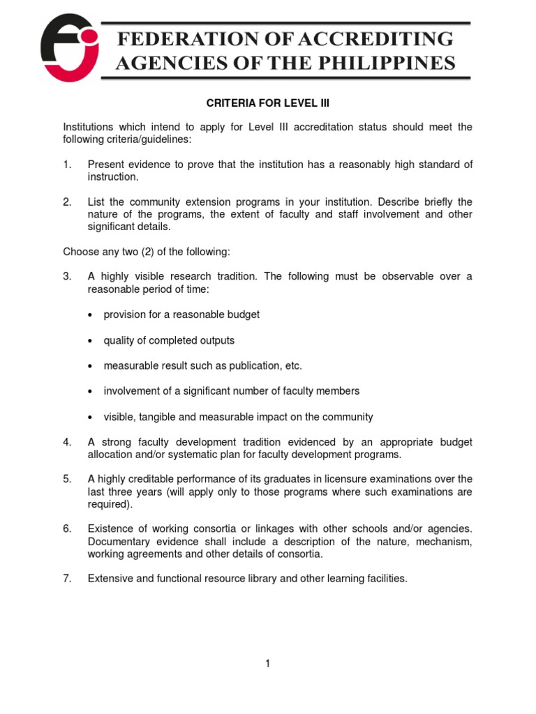 FAAP Criteria For Accreditation Level | PDF | Test (Assessment ...