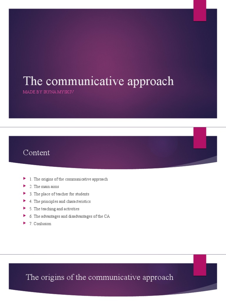 The Communicative Approach | PDF | Language Education | Cognitive Science