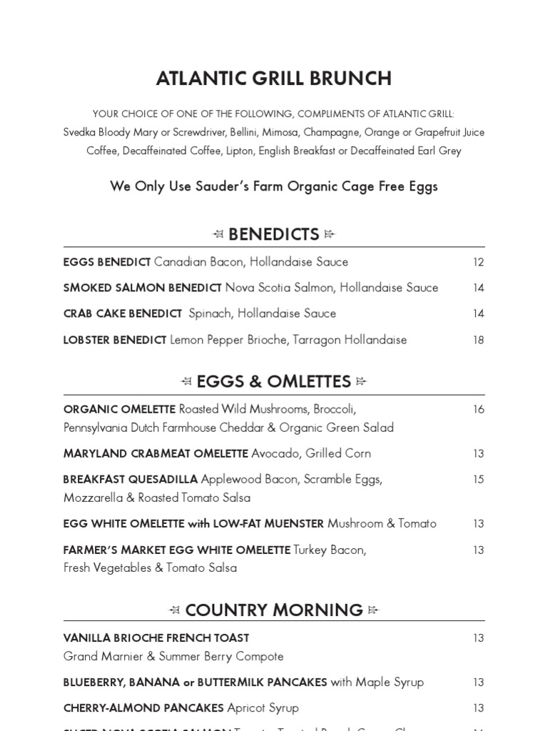 Atlantic Grill Brunch | PDF