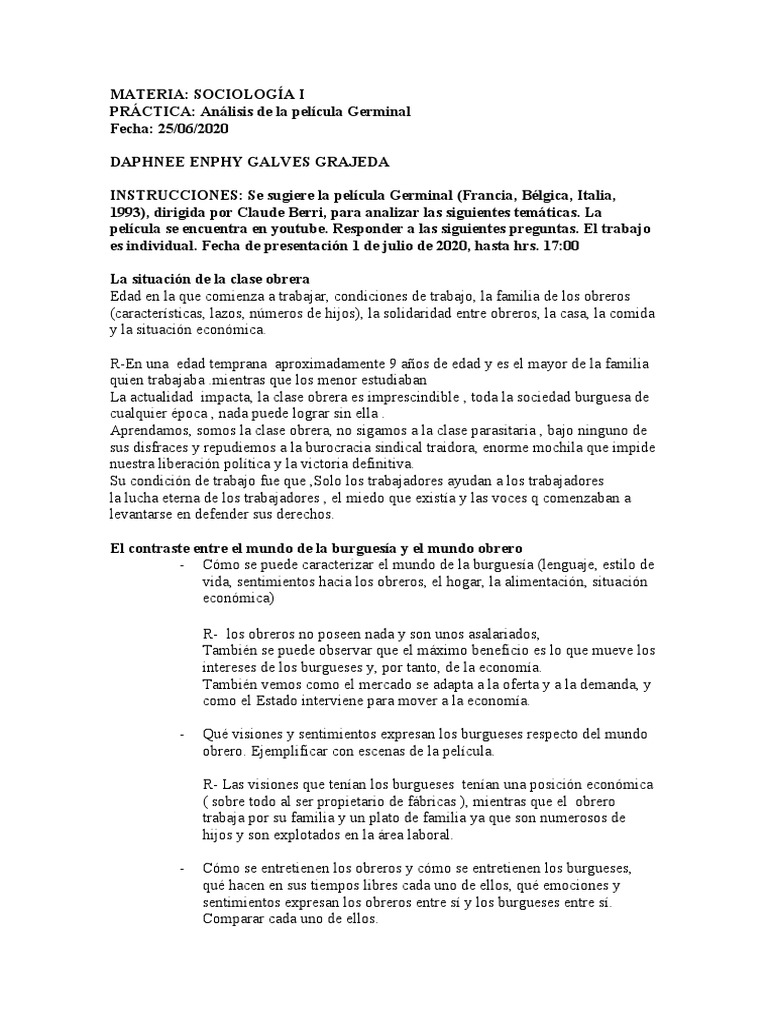 Cuestionario Sobre La Película 25-06 | PDF | Teorías sociológicas ...