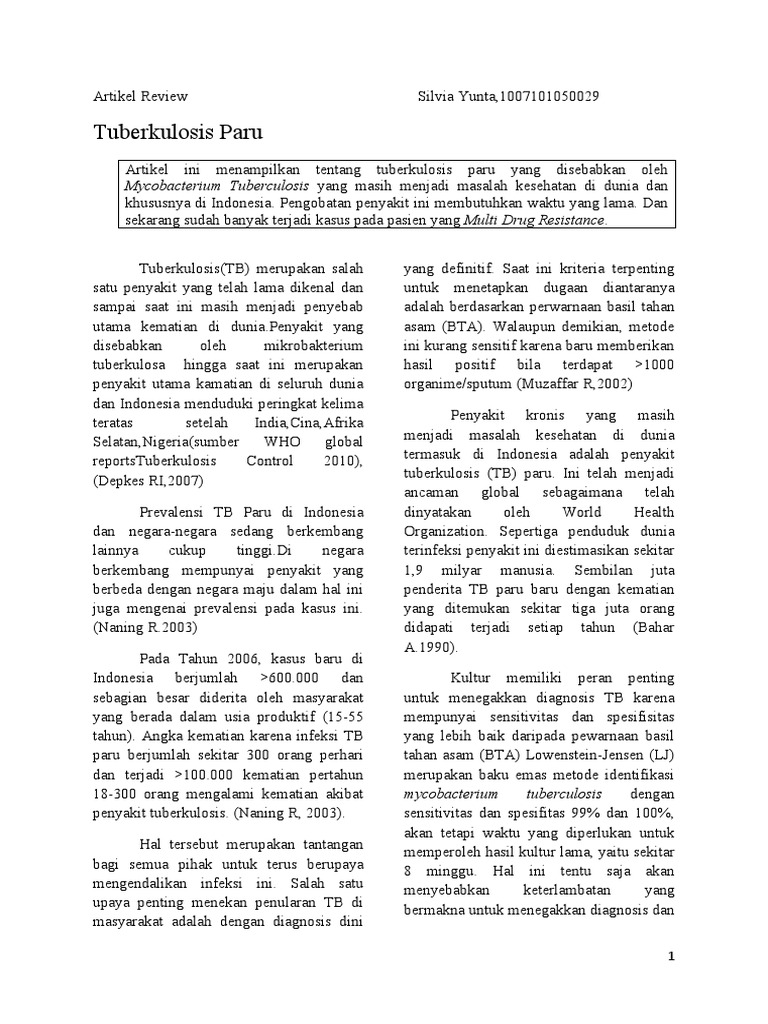 Artikel Review TB Paru | PDF