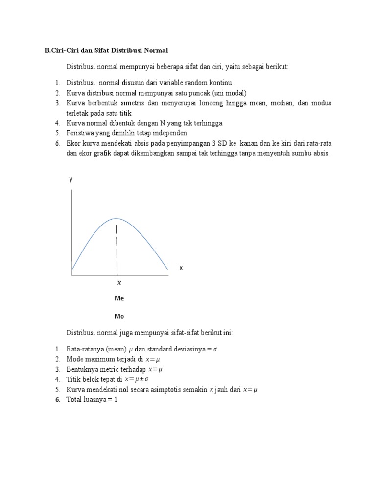 Ciri dan Sifat Distribusi Normal | PDF