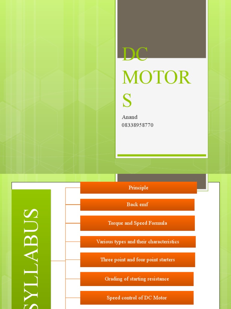 DC Motor S: Anand 08338958770 | PDF | Electric Motor | Series And ...