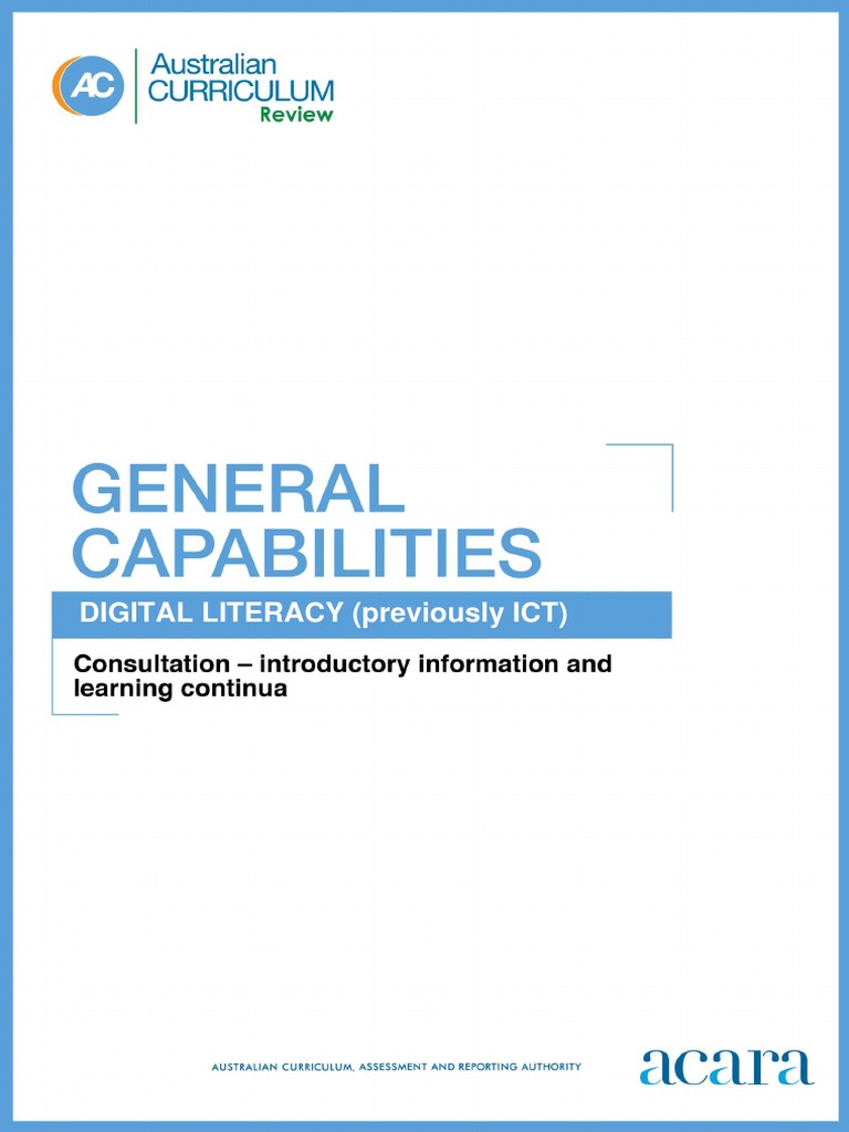 GC Digital Literacy Ict Capability Consultation Curriculum | PDF ...