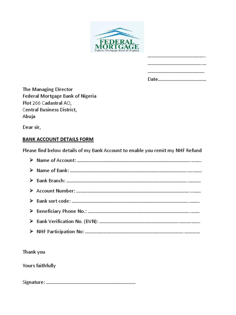 Bank Account Details Form | PDF