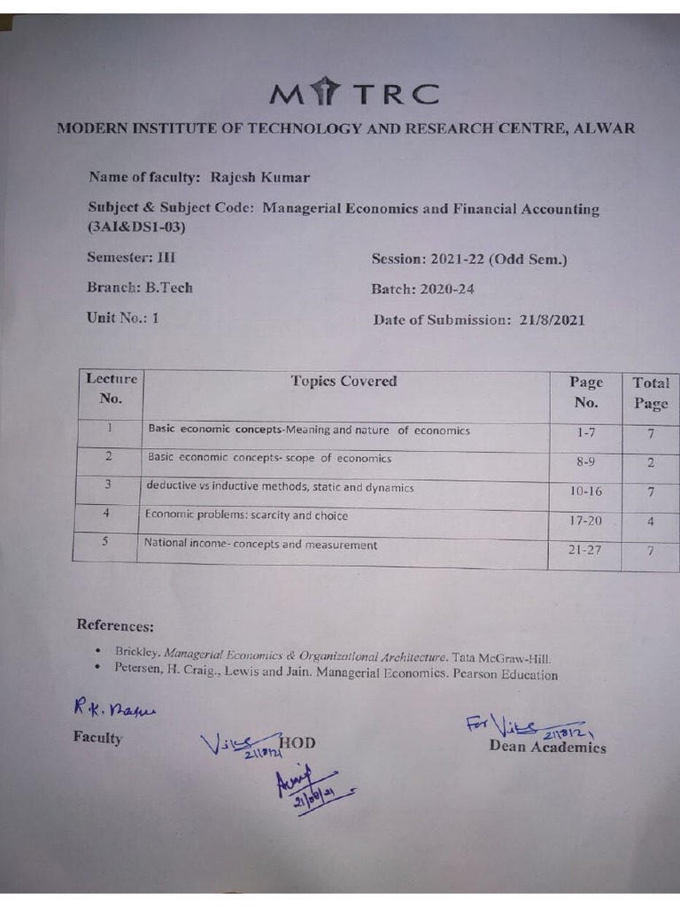 MEFA UNIT 1 (Btech 3 Sem-AI & DS) (By Rajesh Kumar MBA Dept) (2 Files ...