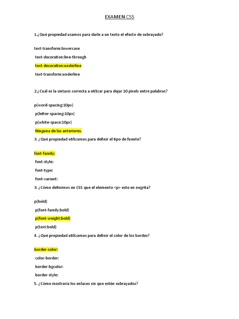 Examen CSS | PDF