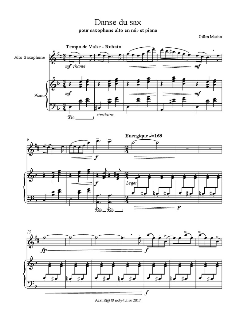 Gilles Martin - Danse Du Sax D Moll (H Moll) | PDF | Saxophone