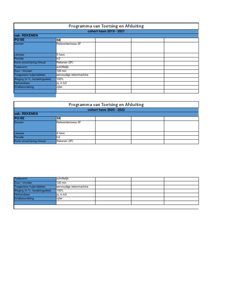 PTA Havo Rekenen | PDF