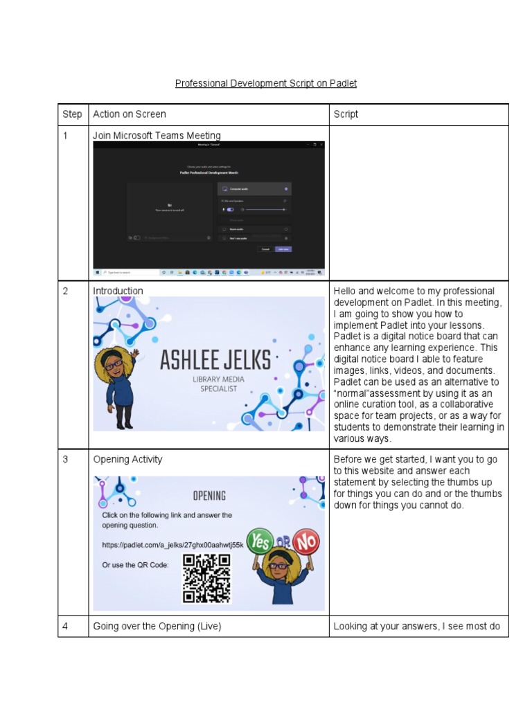Padlet Professional Development Script | PDF | World Wide Web | Internet & Web