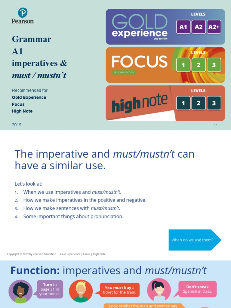 Grammar A1 - 4 Imperatives, Must, Mustn't | PDF | Verb | English Language