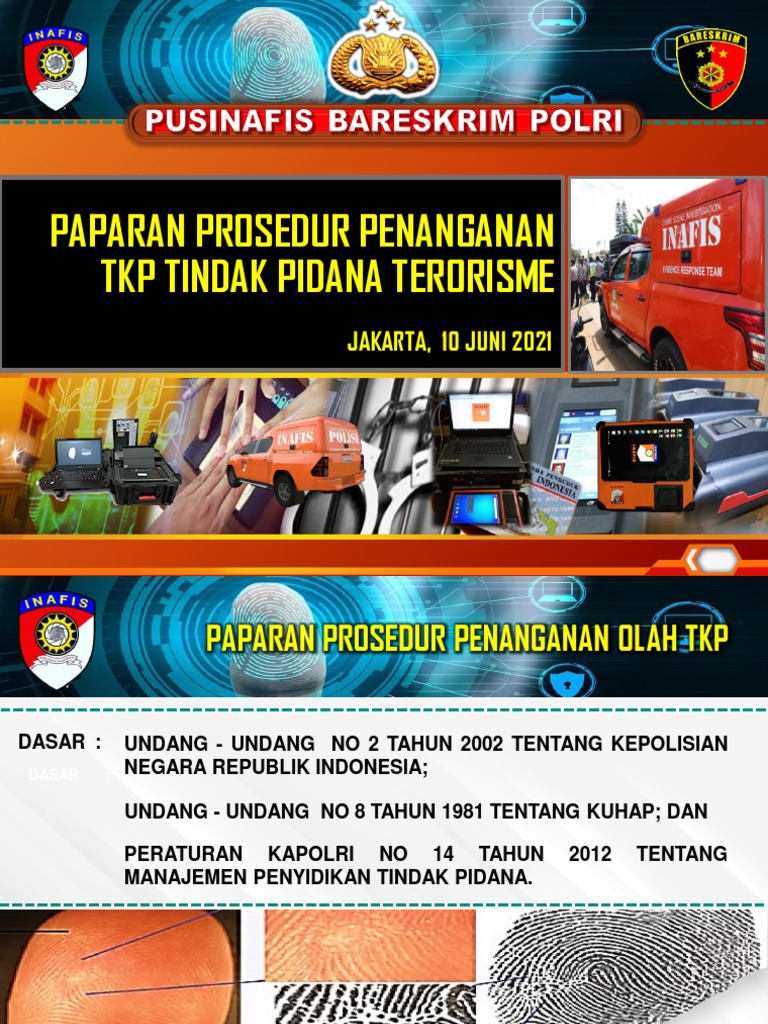 Paparan Prosedur Olah TKP TP Teroris THN 2021 | PDF