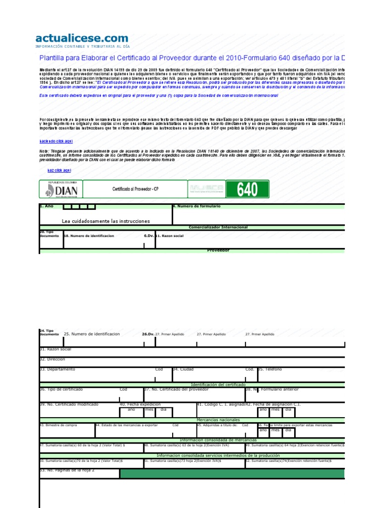 Formulario 640 | PDF | Factura | Business
