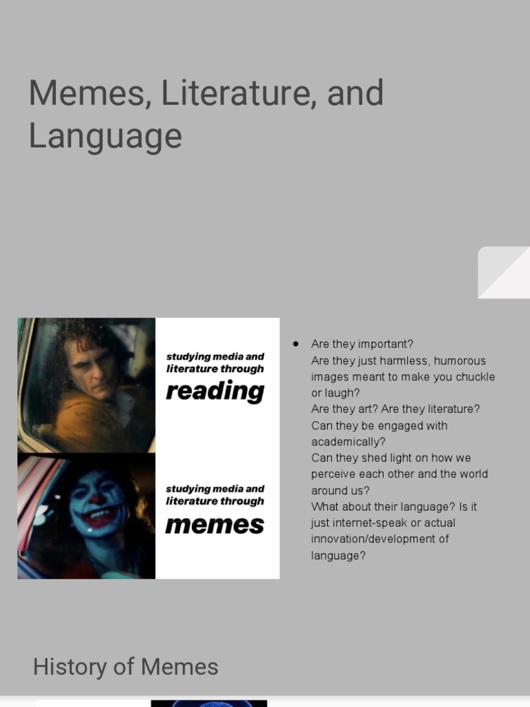 Memes, Language and Literature | PDF | Meme | Intertextuality