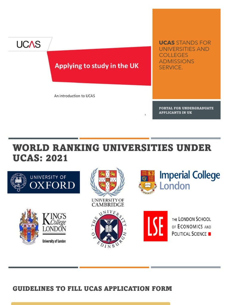 Ucas Stands For: Universities and Colleges Admissions Service | PDF