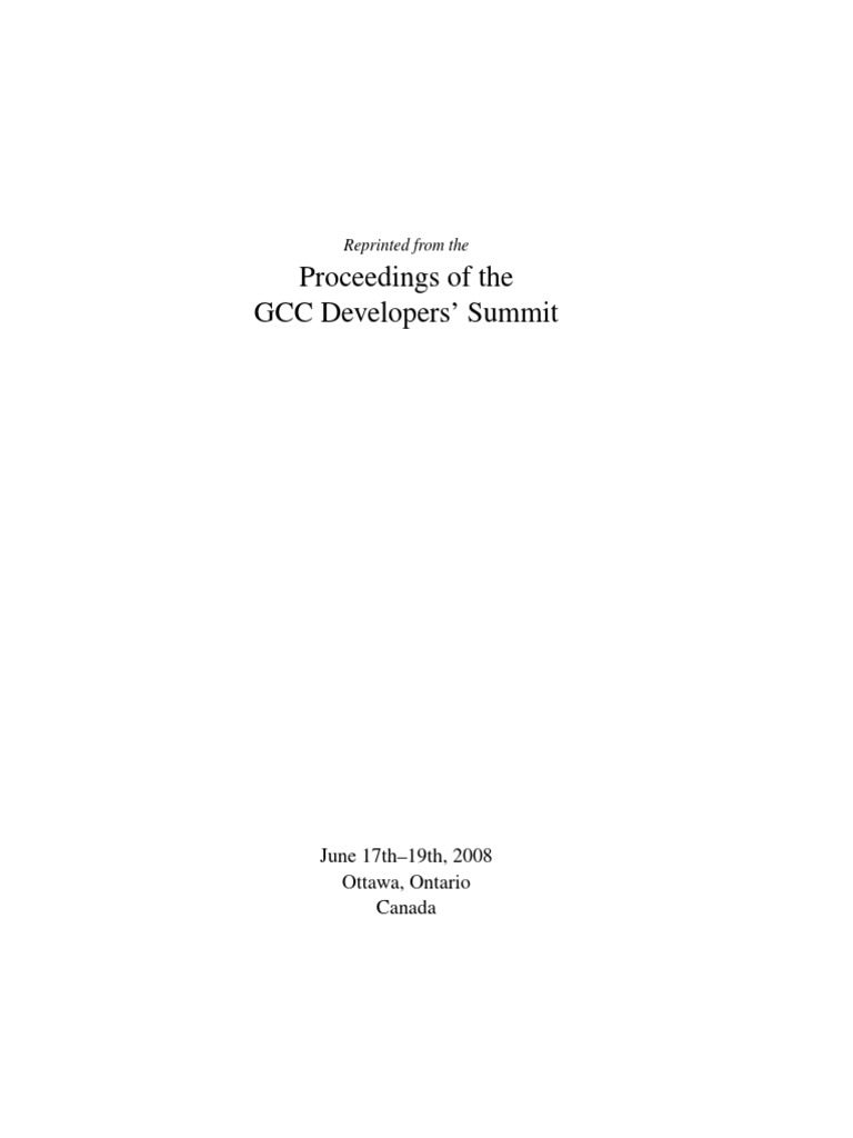 Proceedings of The GCC Developers' Summit | PDF | Program Optimization | Subroutine