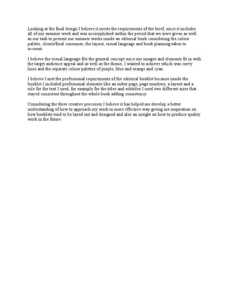 Looking at The Final Design I Believe It Meets The Requirements of The ...