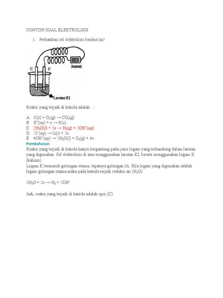 Contoh Soal Elektrolisis | PDF