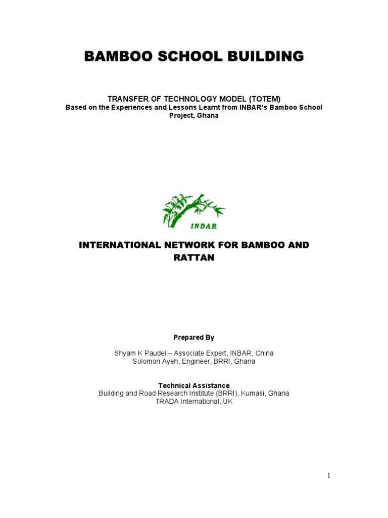 Build A Bamboo School Building | PDF | Truss | Wall