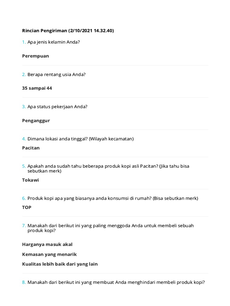 Survei Riset Pasar - Forms - App | PDF