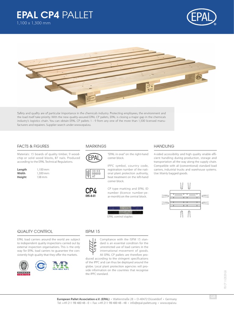 Epal Cp4 Pallet: Facts & Figures Handling Markings | Download Free PDF ...