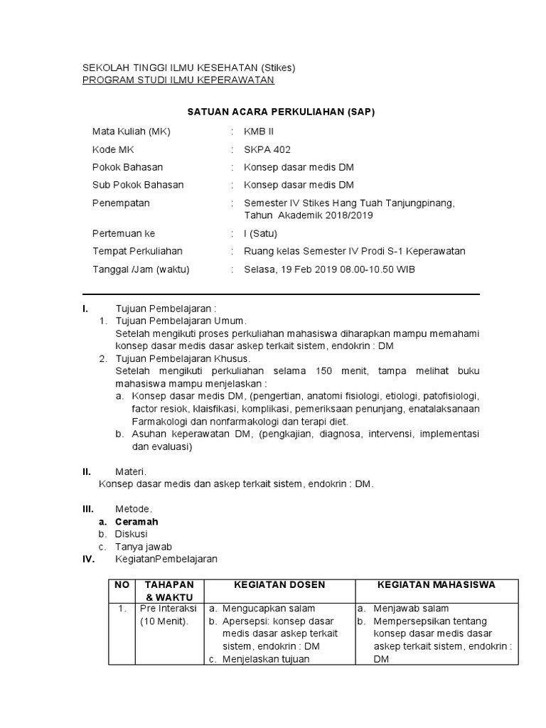 Contoh Sap KMB | PDF