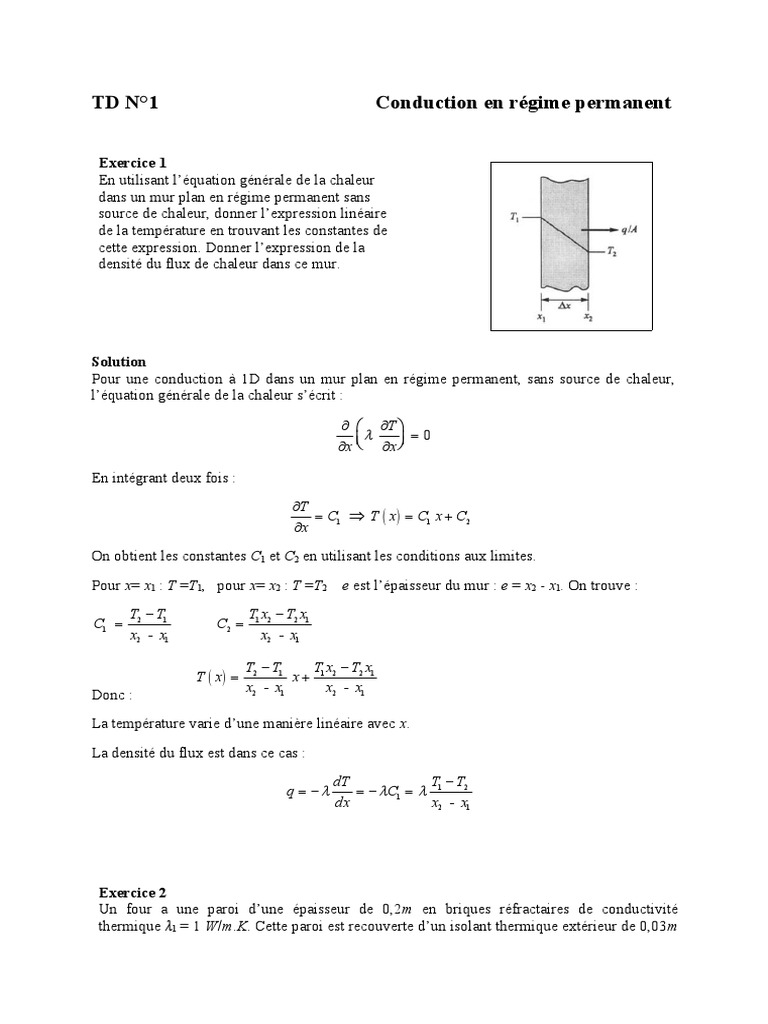 TD 1 Correction | PDF | Transfert thermique | Conduction thermique