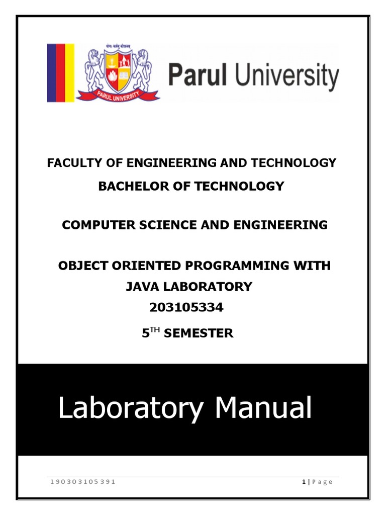 Laboratory Manual | PDF | Method (Computer Programming) | Class ...