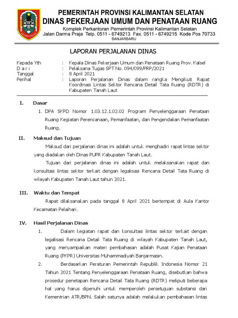 Laporan Perjadin Pelaihari | PDF