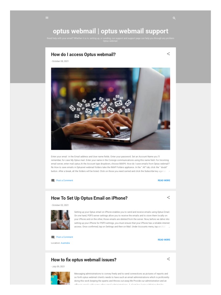 Optus Webmail - Optus Webmail Support | PDF | Cyberspace | Computer Mediated Communication