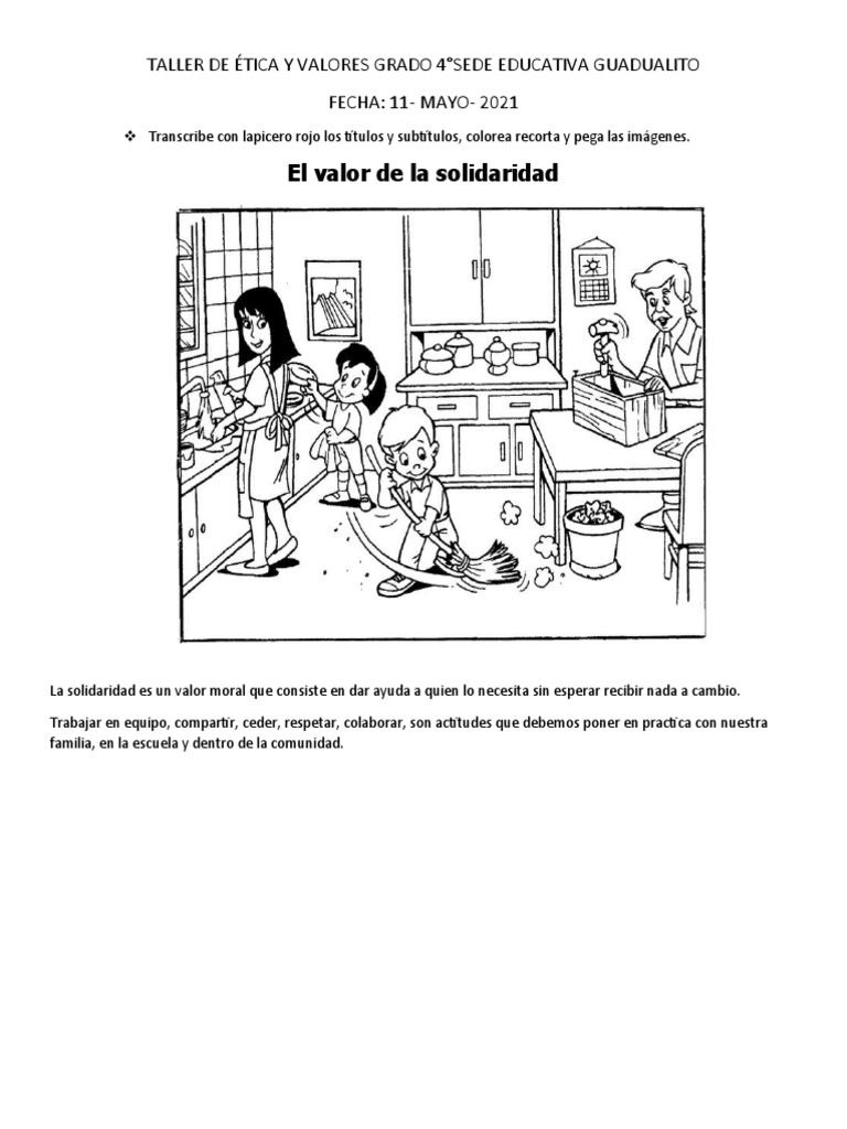 Taller de Ética y Valores Solidaridad | PDF