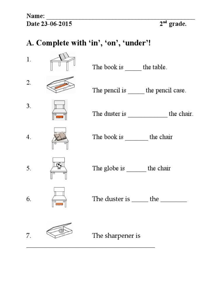 In On Under Reading Comprehension Exercises 89899 | PDF