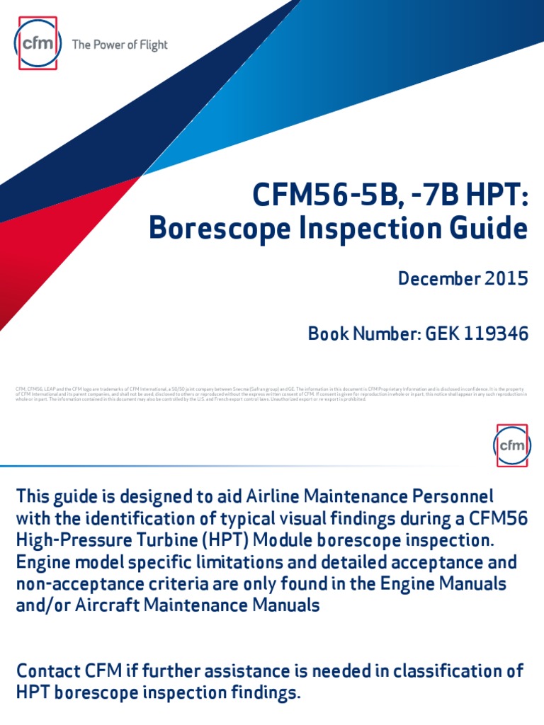 CFM56-5B, - 7B HPT: Borescope Inspection Guide: December 2015 Book ...