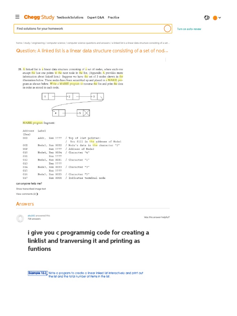 A Linked List Is A Linear Data Structure Consistin... | PDF | Computing ...