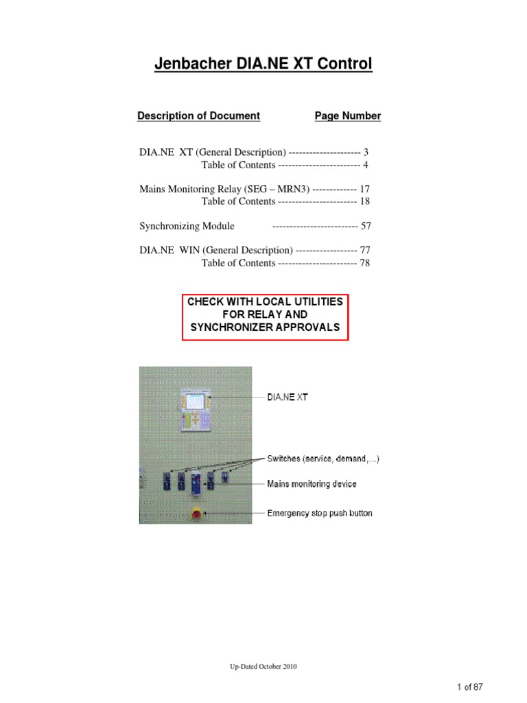 GE Jenbacher DIA NE XT System Information | PDF | Mains Electricity | Relay
