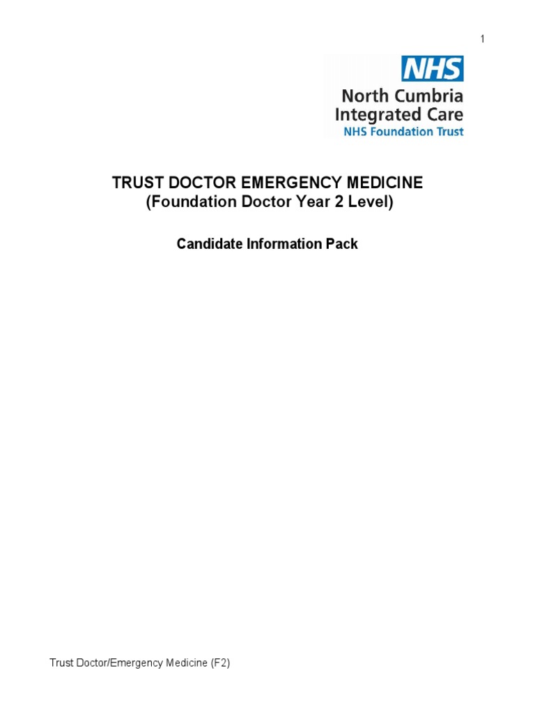 Trust Doctor Emergency Medicine (Foundation Doctor Year 2 Level) | PDF ...