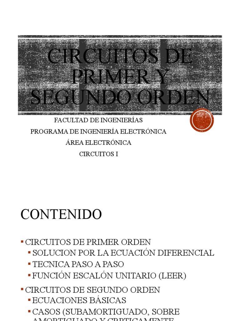 Circuitos de Primer y Segundo Orden | PDF | Red eléctrica | Inductor