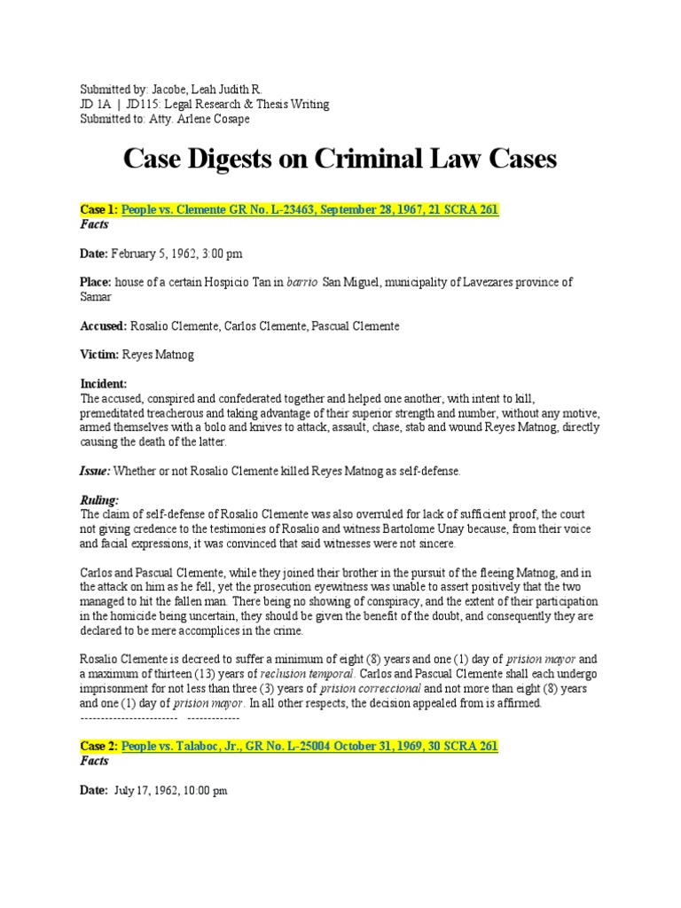 US vs Merced Case Digest Summary | PDF | Crime & Violence | Crimes