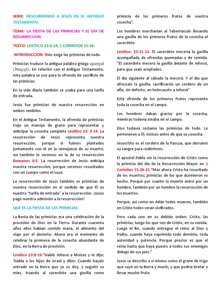 Cristo Las Primicias | PDF | La resurrección de Jesús | Cristo (título)