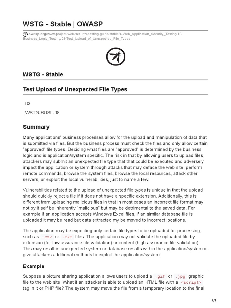 WSTG - Stable OWASP | PDF | File Format | Computer File