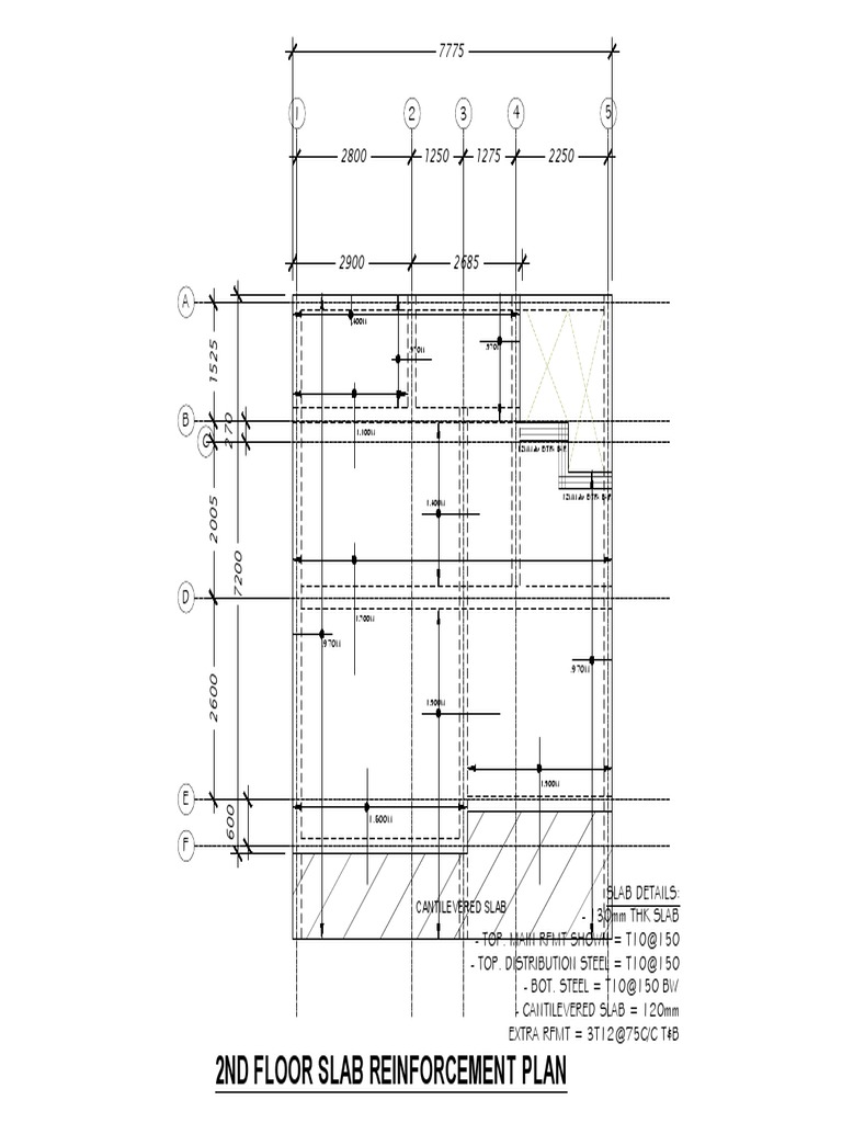 2ND Floor Slab Reinforment Details | PDF