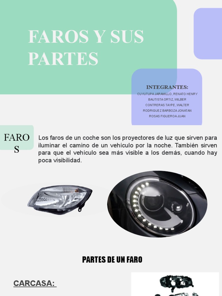 Partes y Funciones de los Faros de Coche | PDF | Hogar, jardinería y ...